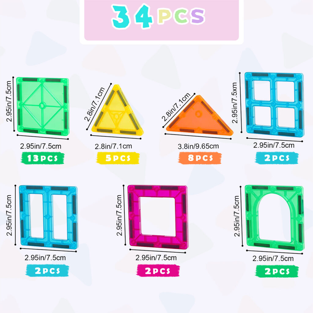 Gemmicc Magnetic Tiles Building Blocks 100 Pcs for Kids